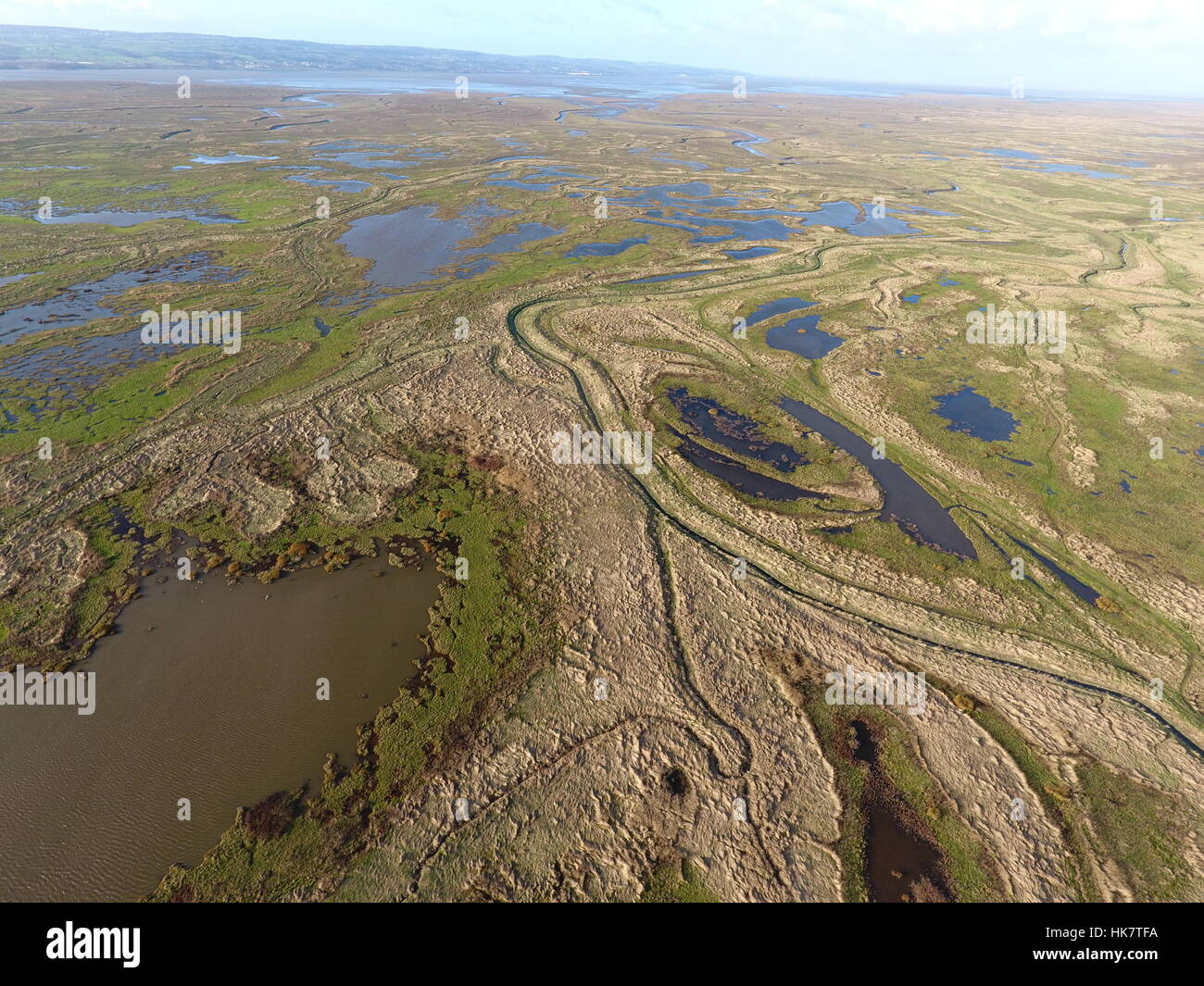 Aerial photograph of the river Dee estuary Stock Photo - Alamy
