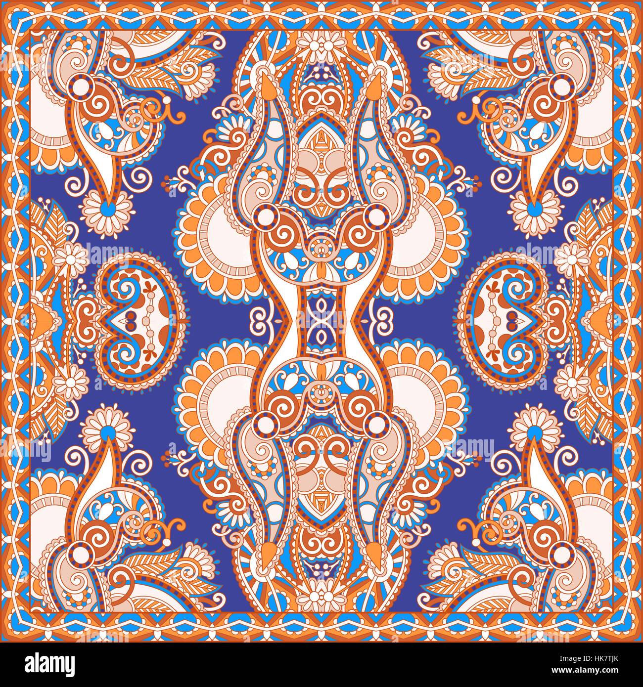 authentic silk neck scarf or kerchief square pattern design in u Stock ...