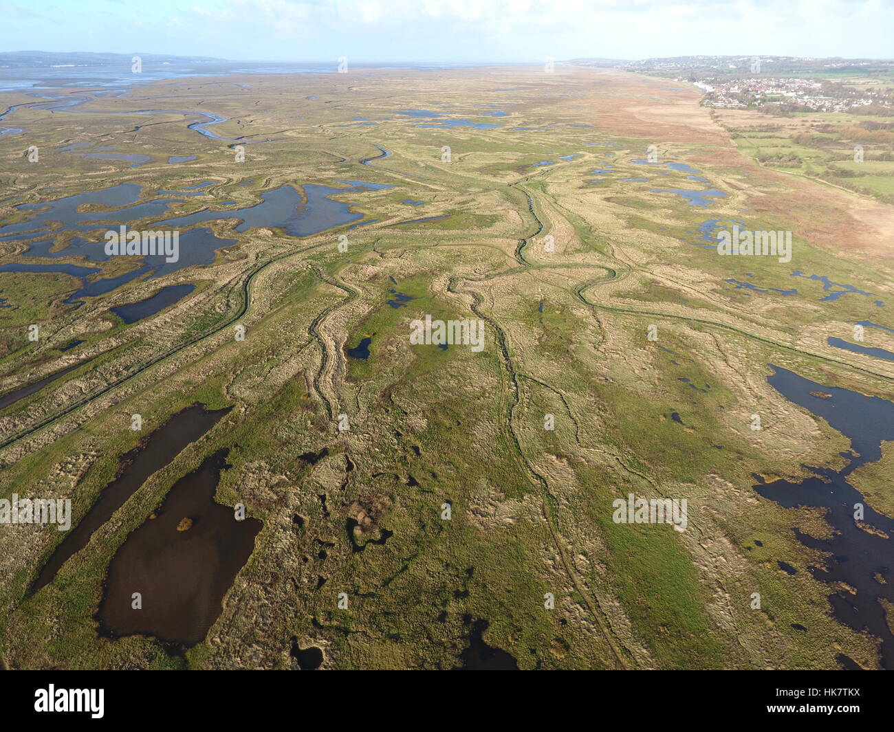 Aerial photograph of the river Dee estuary Stock Photo - Alamy