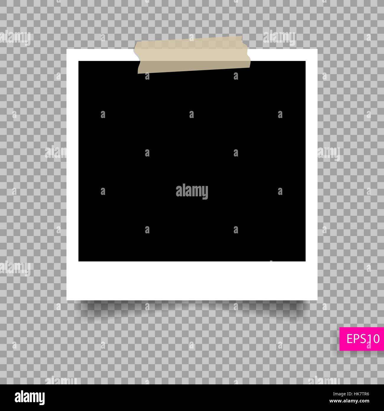 polaroid photo frame template on sticky tape pin Stock Vector Image ...