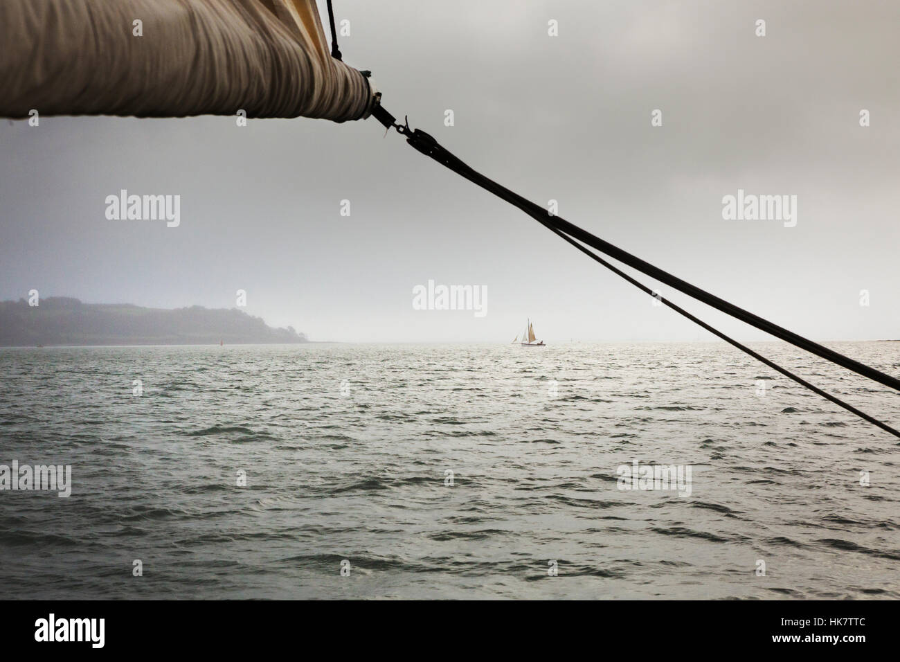 Traditional sailing boat on the river Fal estuary Stock Photo - Alamy