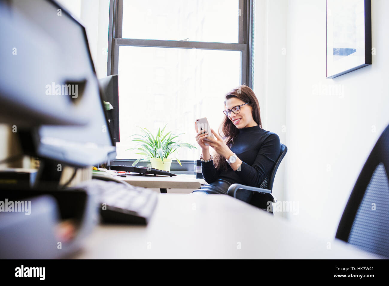 Woman taking coffee break desk hi-res stock photography and images - Alamy