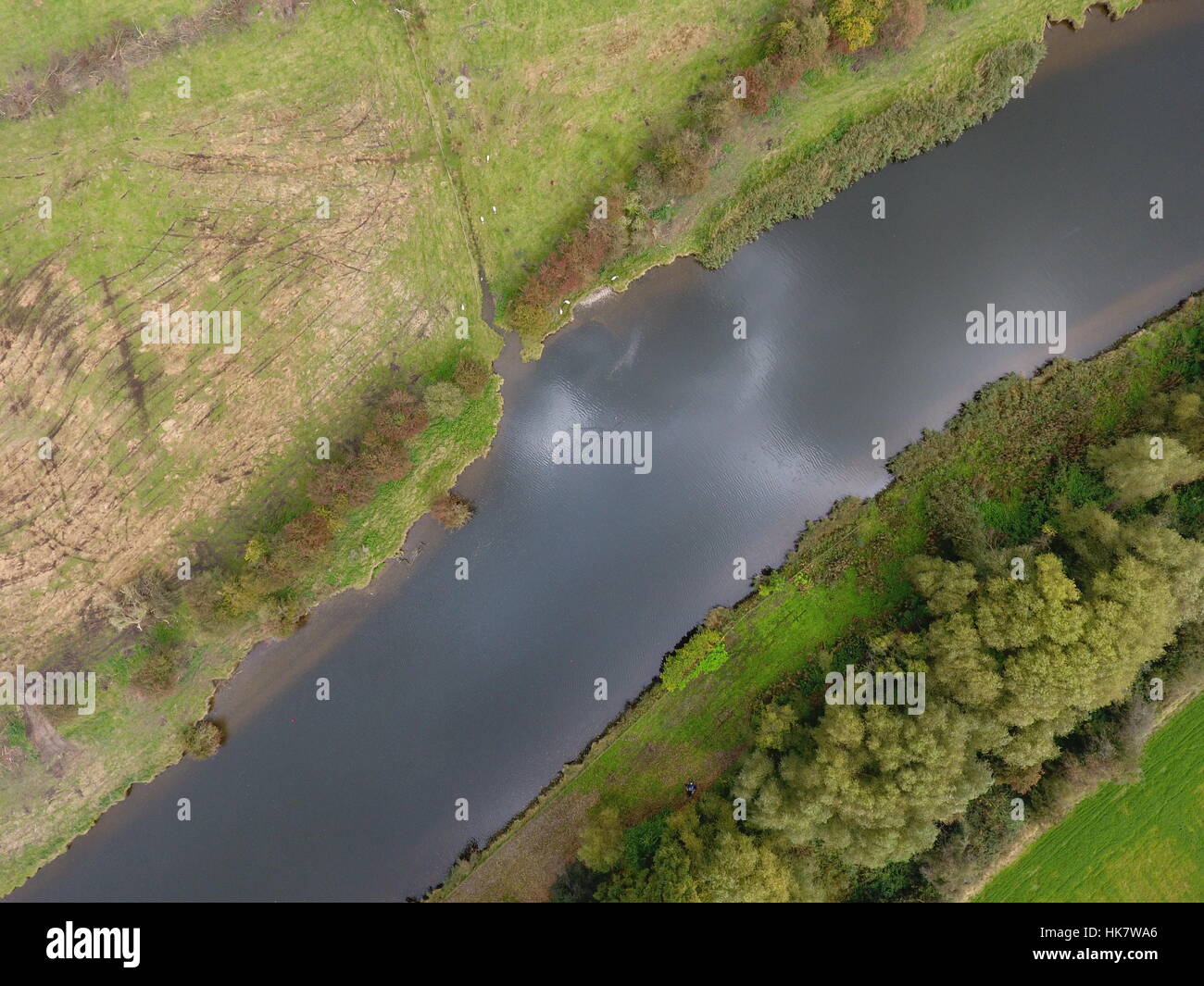 Aerial photograph of the river Weaver in Frodsham, Cheshire Stock Photo ...