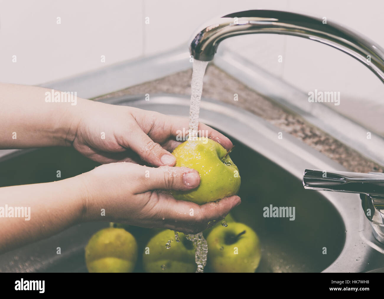 Fruit vegetables fresh water wash hi-res stock photography and images ...