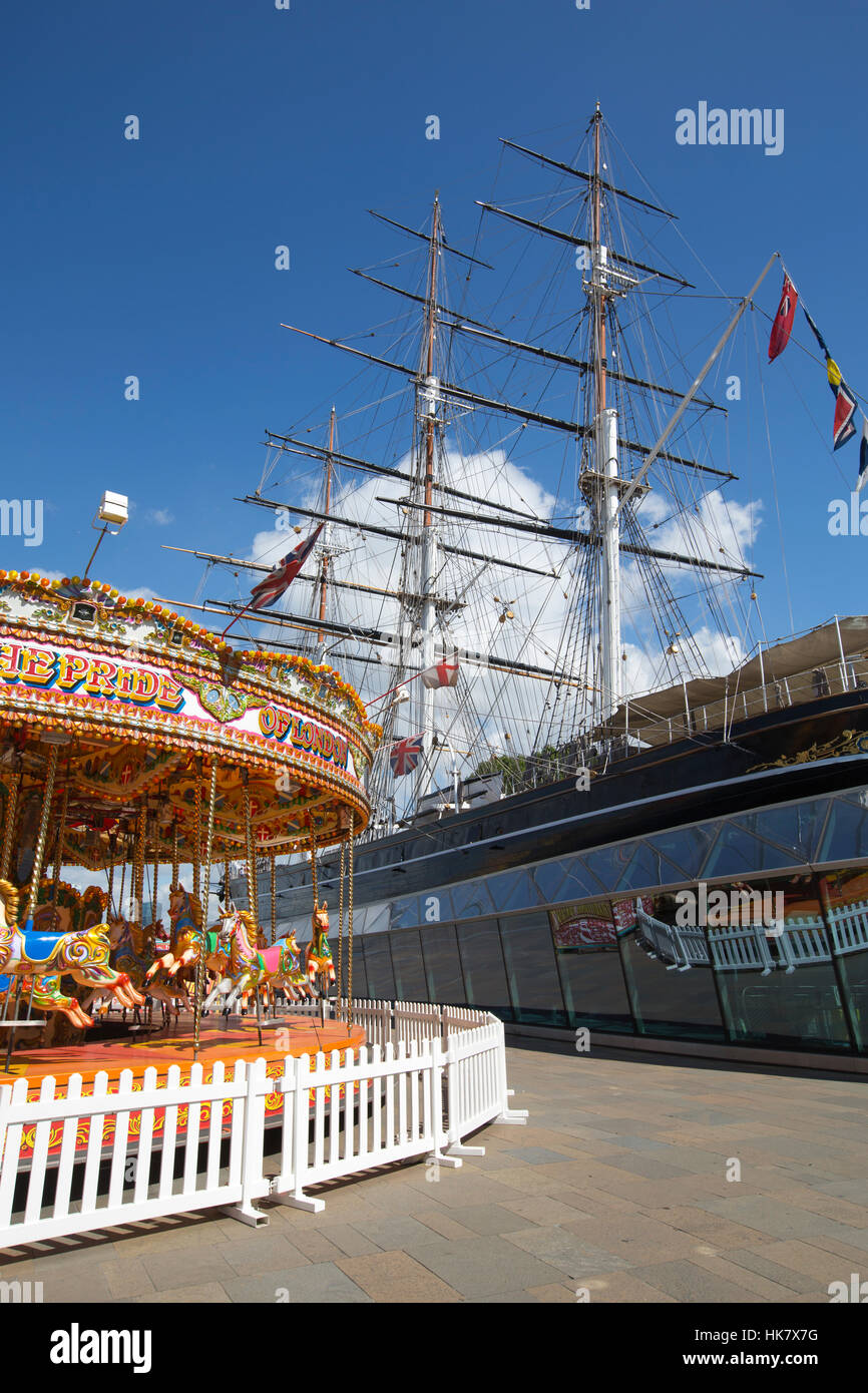 Victorian funfair in Greenwich, on the banks of the River Thames. Known ...