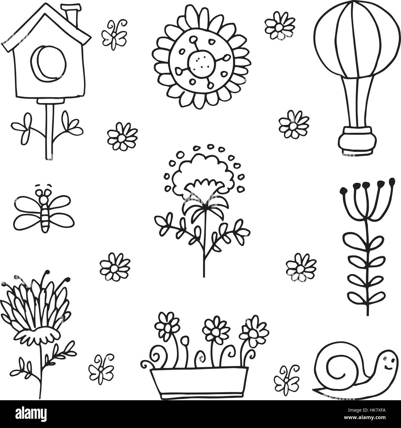 Illustration of spring theme object doodles Stock Vector Image & Art ...