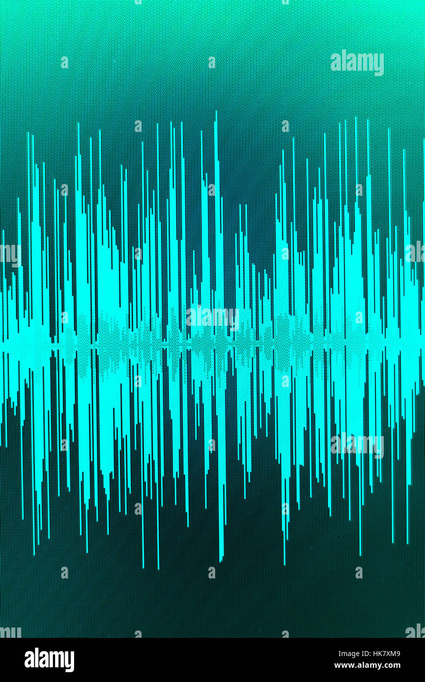 Sound recording studio audio wave on computer screen in professional ...