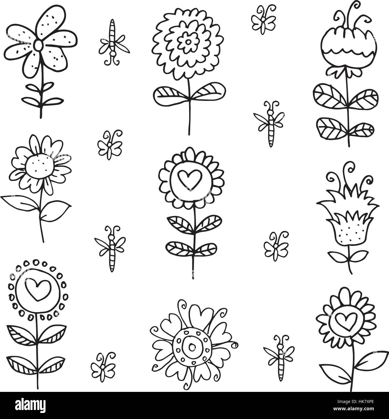 Illustration of spring doodles with hand draw Stock Vector Image & Art ...
