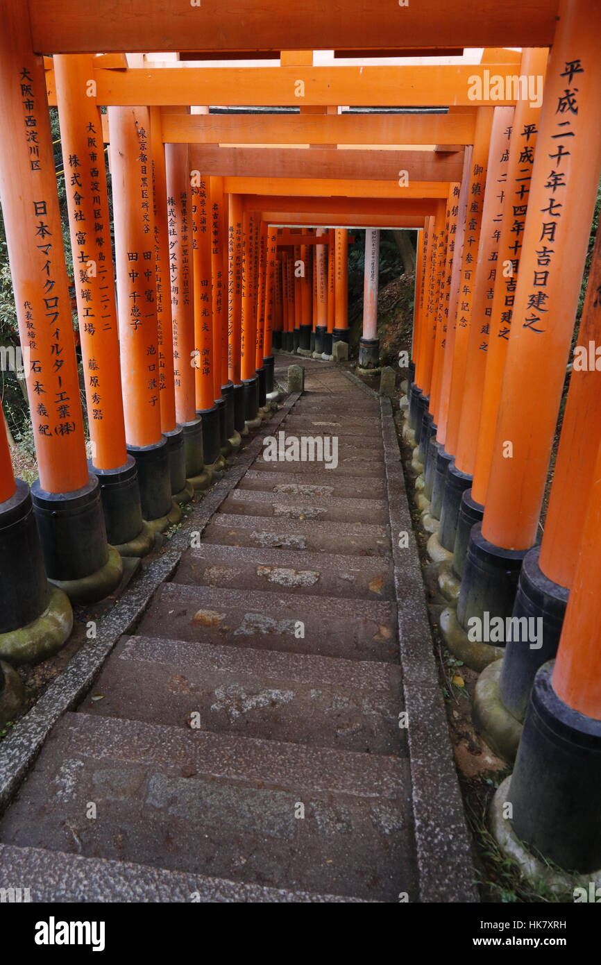 Famous torii gates on the path to Fushimi Inari Taisha shrine on Mount ...