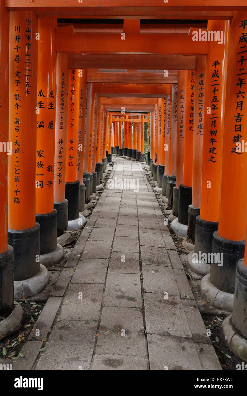 Famous torii gates on the path to Fushimi Inari Taisha shrine on Mount ...