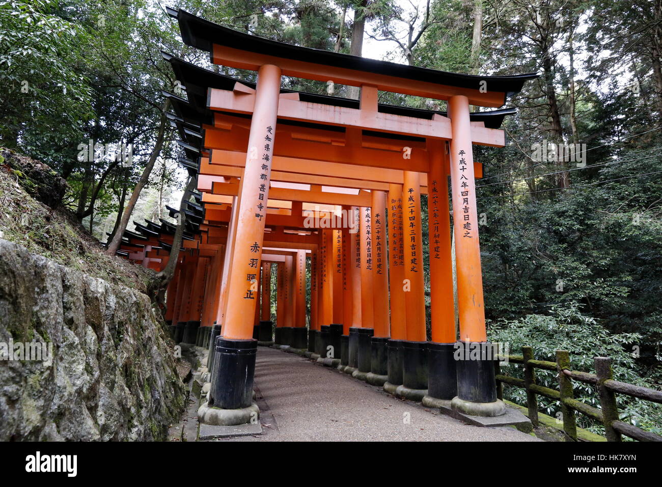 Famous torii gates on the path to Fushimi Inari Taisha shrine on Mount ...
