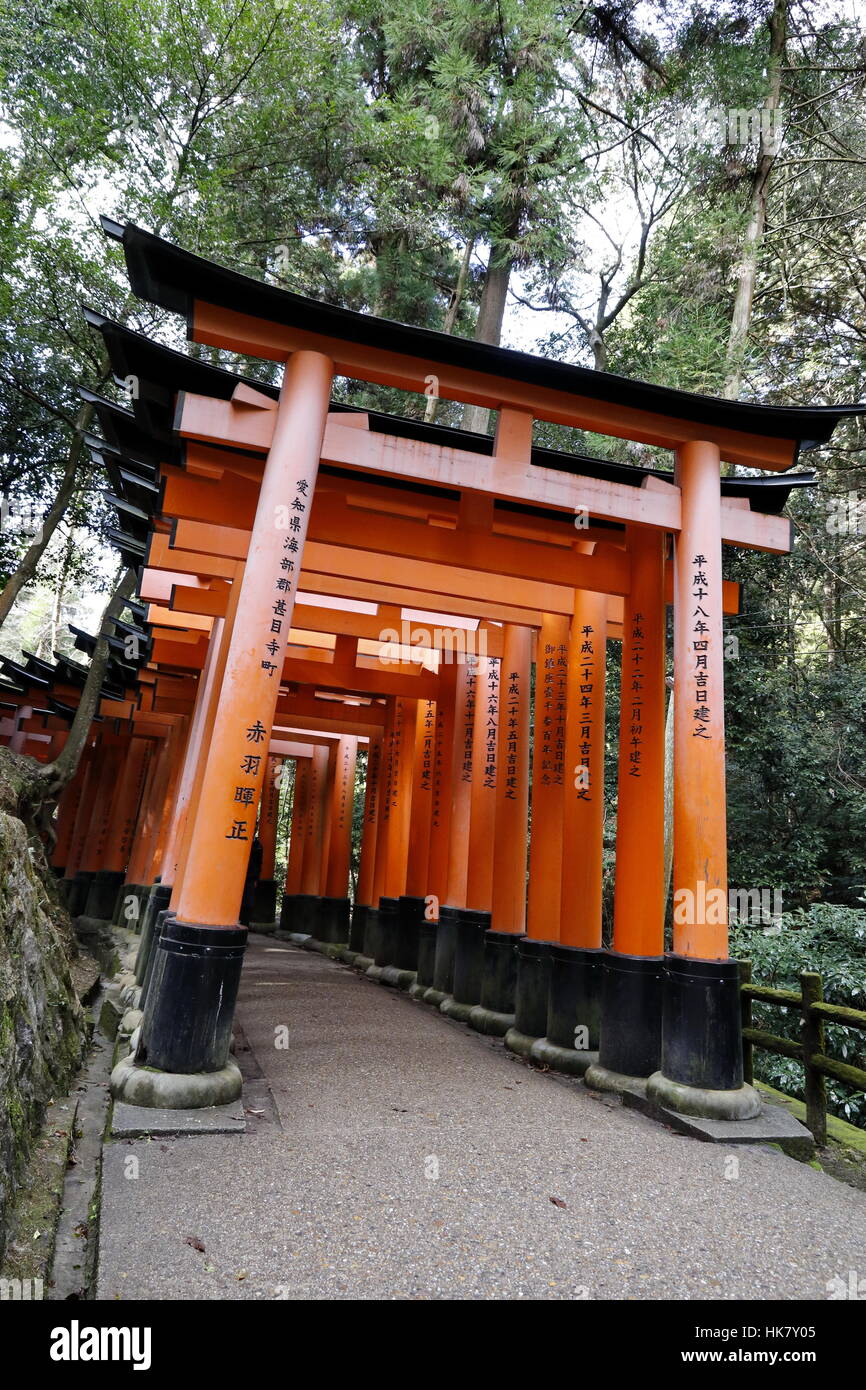 Famous torii gates on the path to Fushimi Inari Taisha shrine on Mount ...