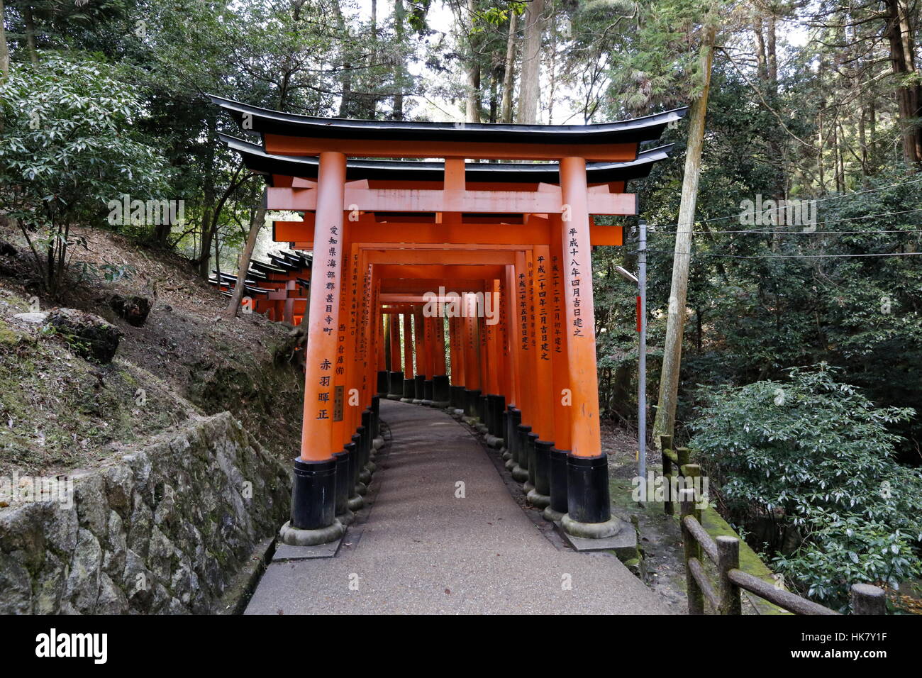 Famous torii gates on the path to Fushimi Inari Taisha shrine on Mount ...