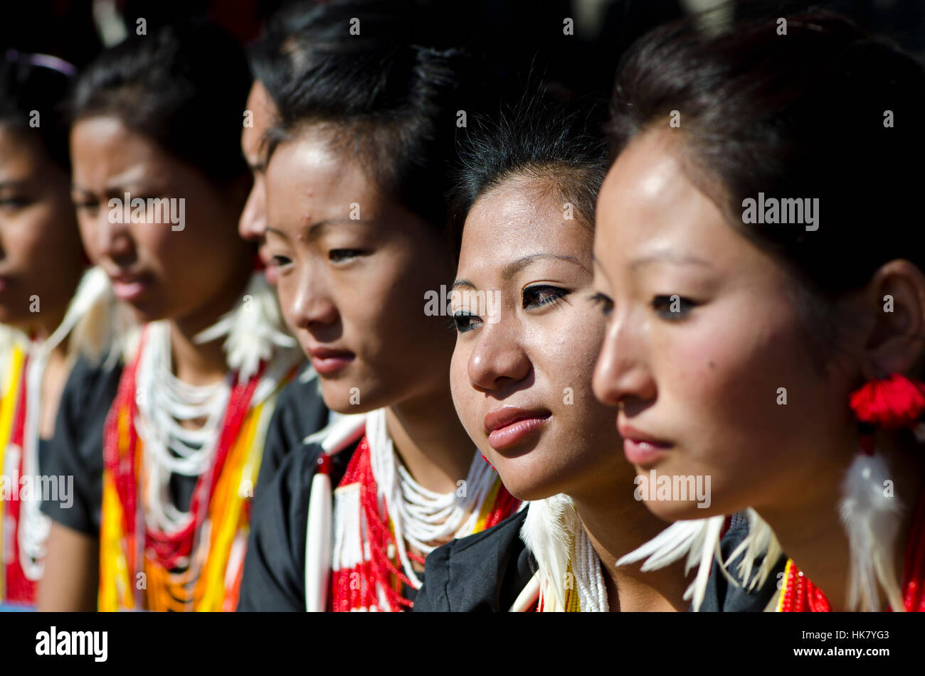 Young ladies of different tribes waiting to perform ritual dances at ...