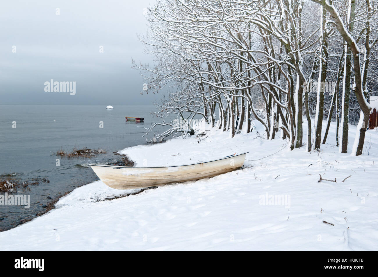 frost, boat, rowing boat, sailing boat, sailboat, watercraft, ice, blue ...