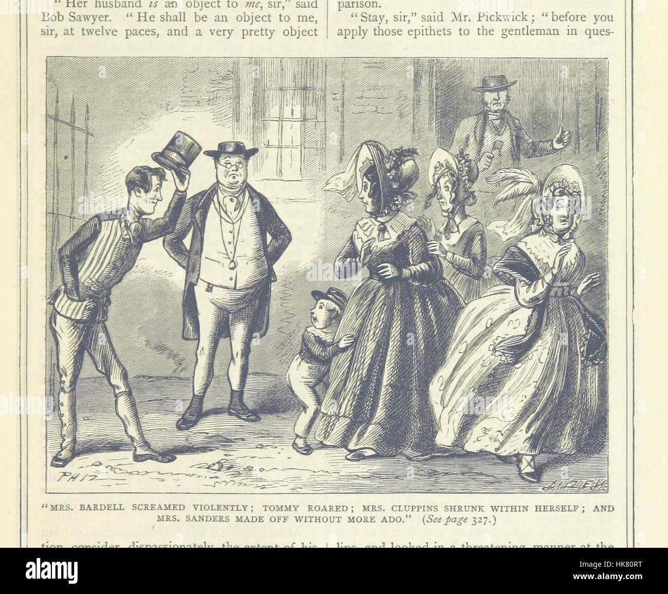 An illustration from 'The Works of Charles Dickens', showing a scene ...