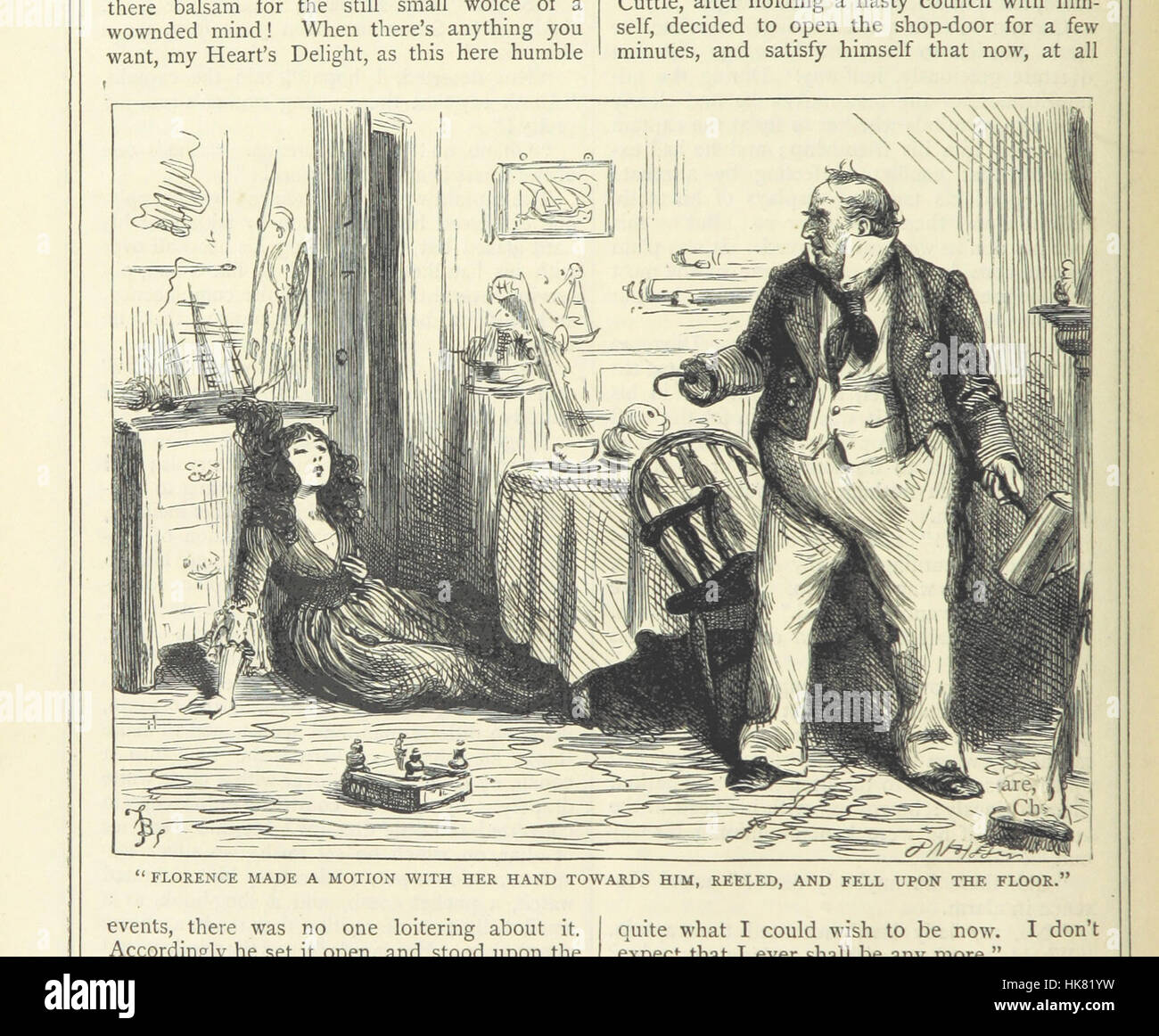 An illustration from 'The Works of Charles Dickens,' showing a scene ...