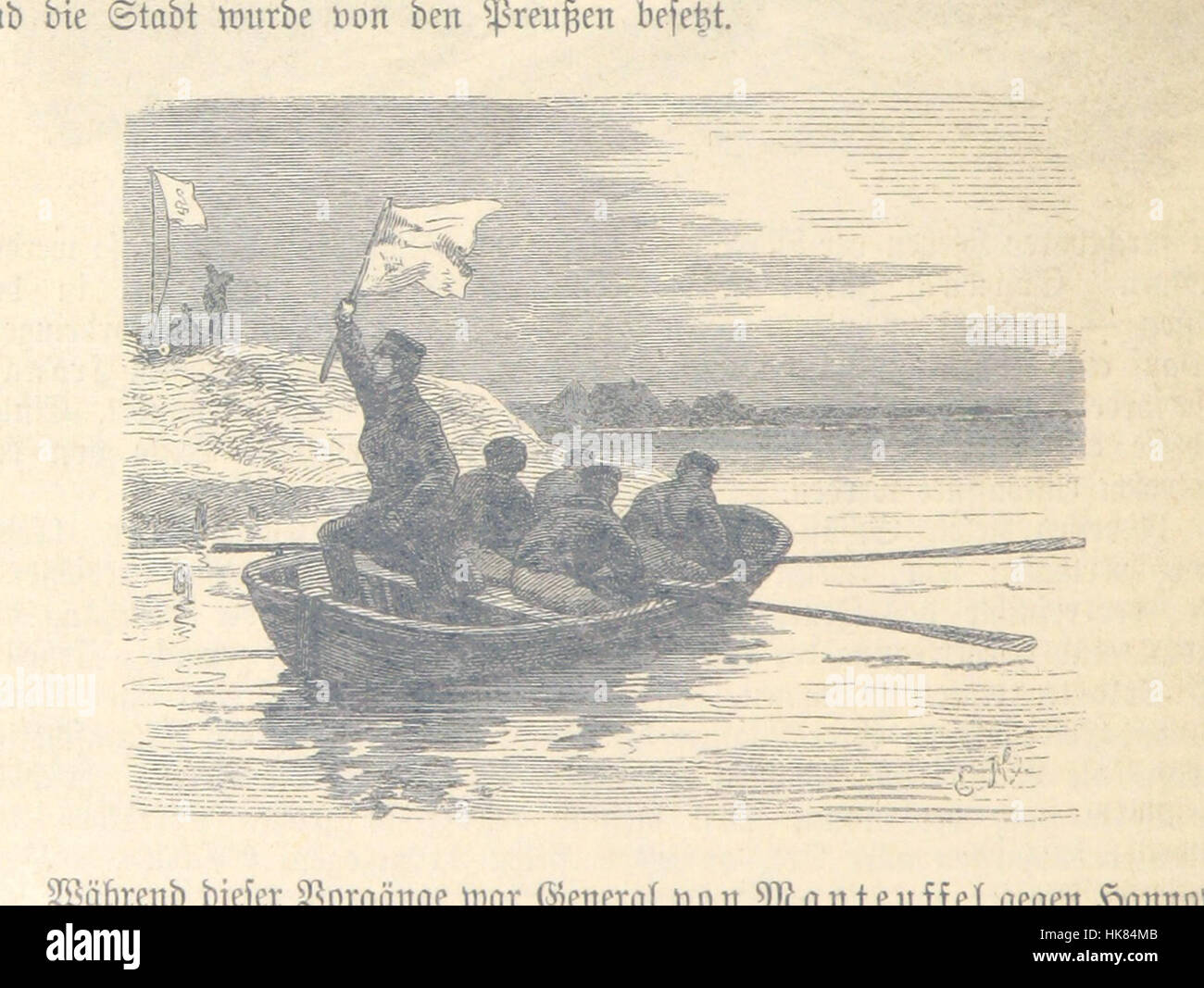 Illustration from 'Der Böhmische Krieg und der Main-Feldzug' depicting ...