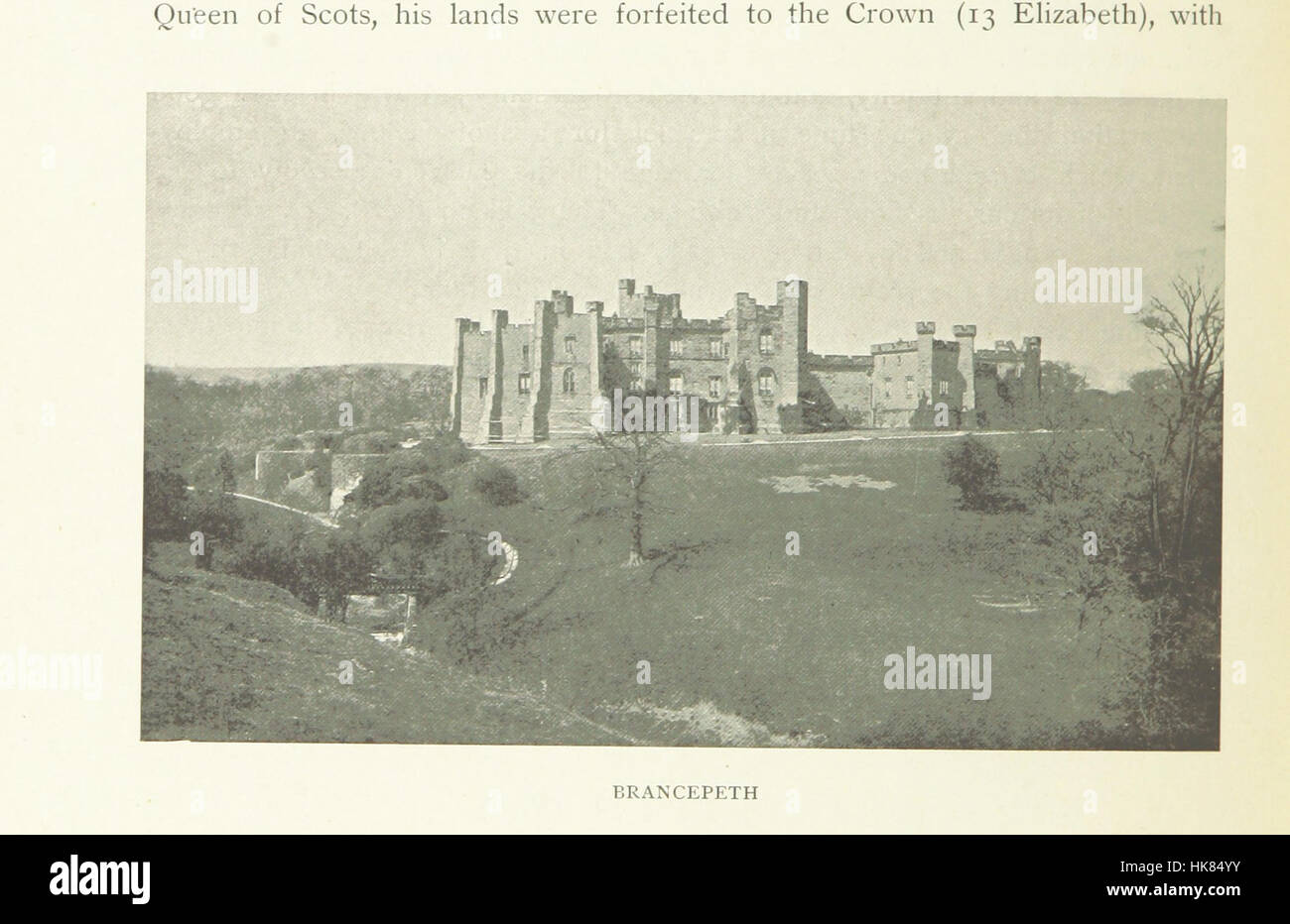 An illustration from 'The Castles of England', showing a detailed view ...