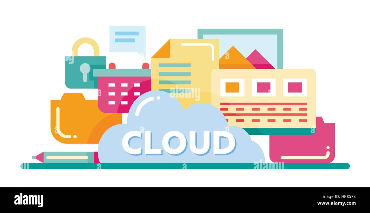 Cloud Storage Technology - flat design website banner Stock Vector ...