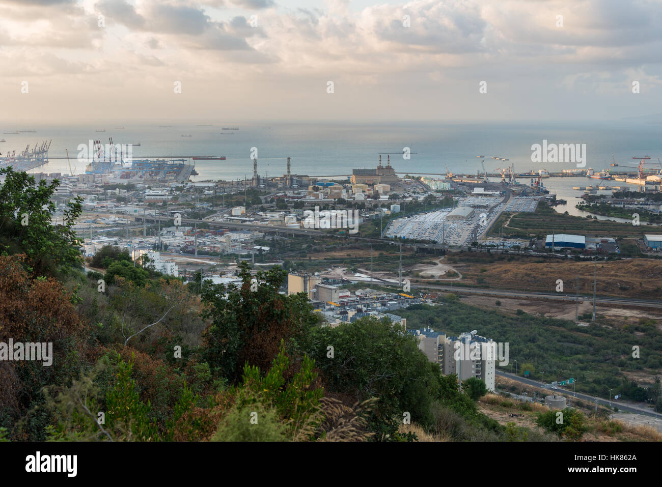 Haifa cityscape at sunset, Israel Stock Photo - Alamy