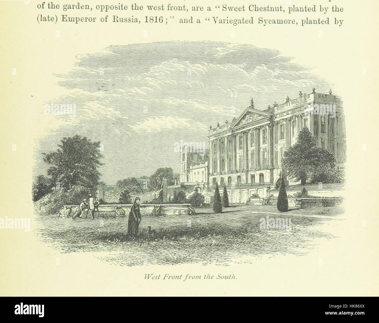 An illustration from 'The Stately Homes of England' depicting a classic ...