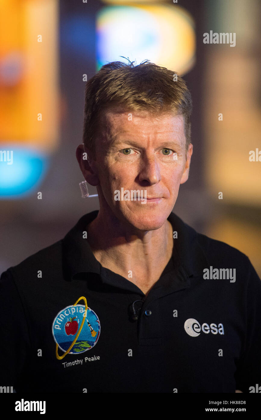 British astronaut Tim Peake at the unveiling of a display of the ...