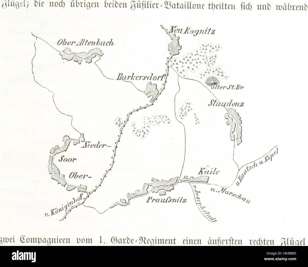 An illustration from 'Der deutsche Krieg von 1866,' showing scenes from ...