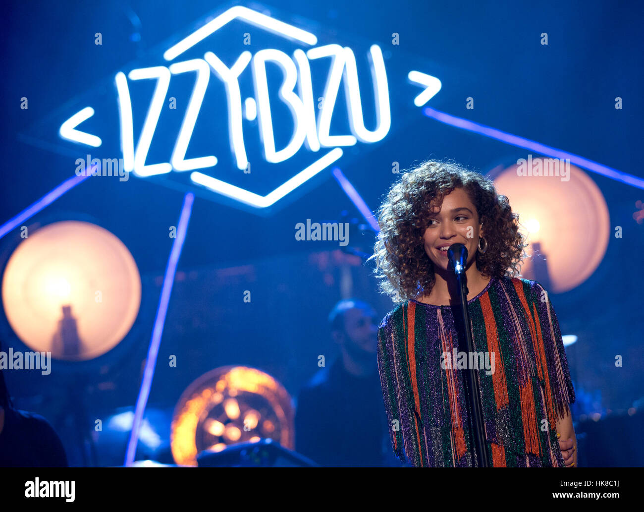 Izzy Bizu performs during filming of the Graham Norton Show at The ...