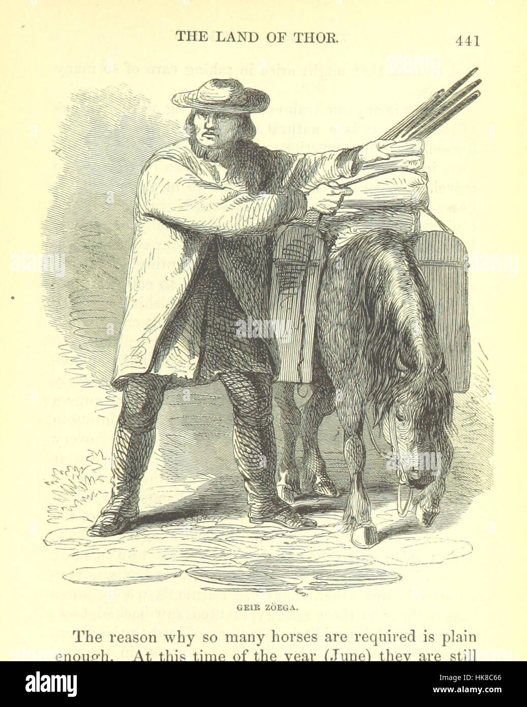 This image from 'The Land of Thor' presents illustrations depicting ...