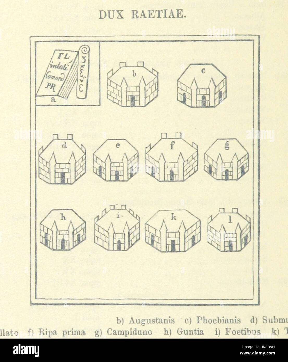 Illustration from 'Das alte Raetien,' depicting the ancient region of ...
