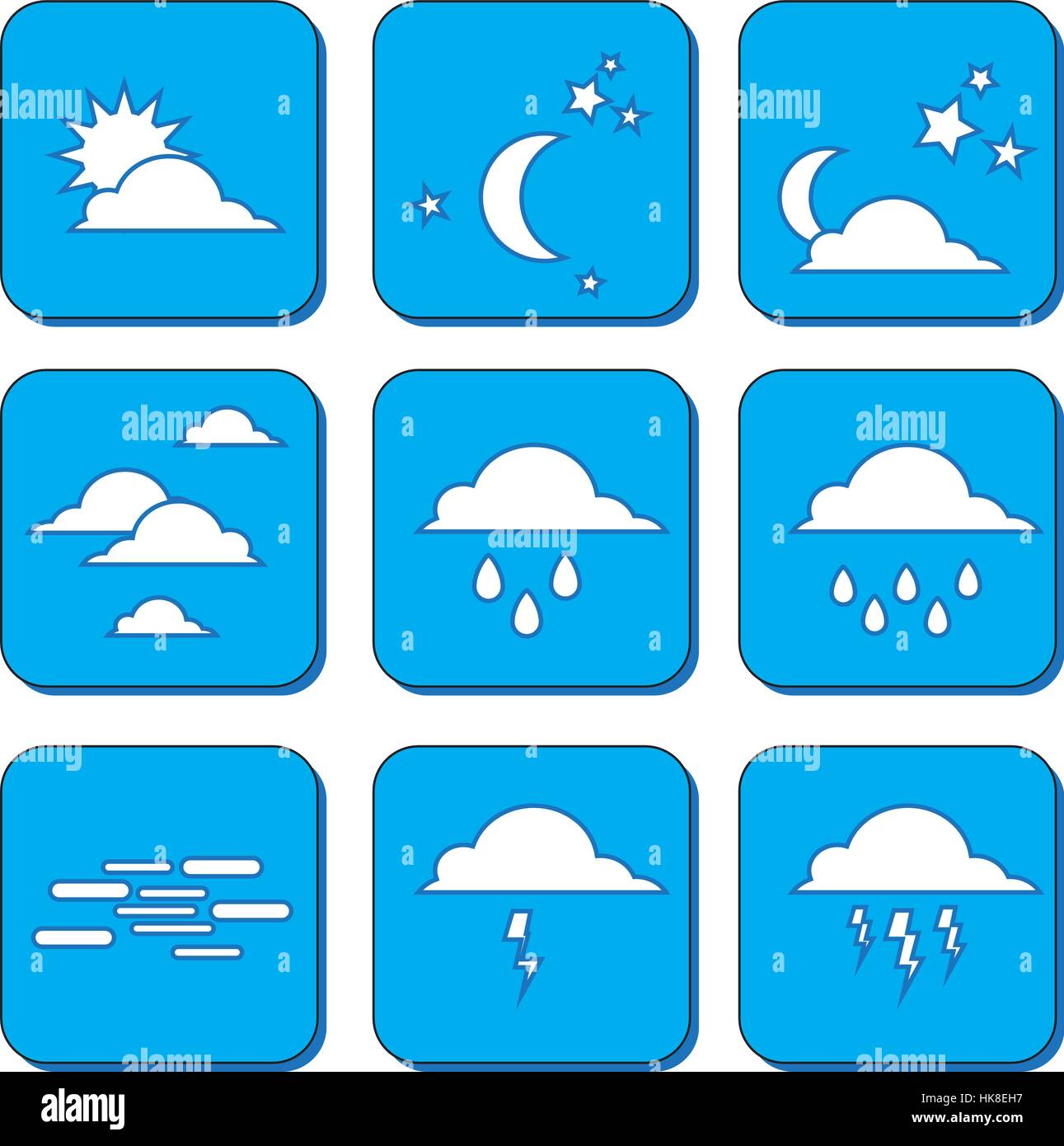 Weather line icons forecast hi-res stock photography and images - Alamy