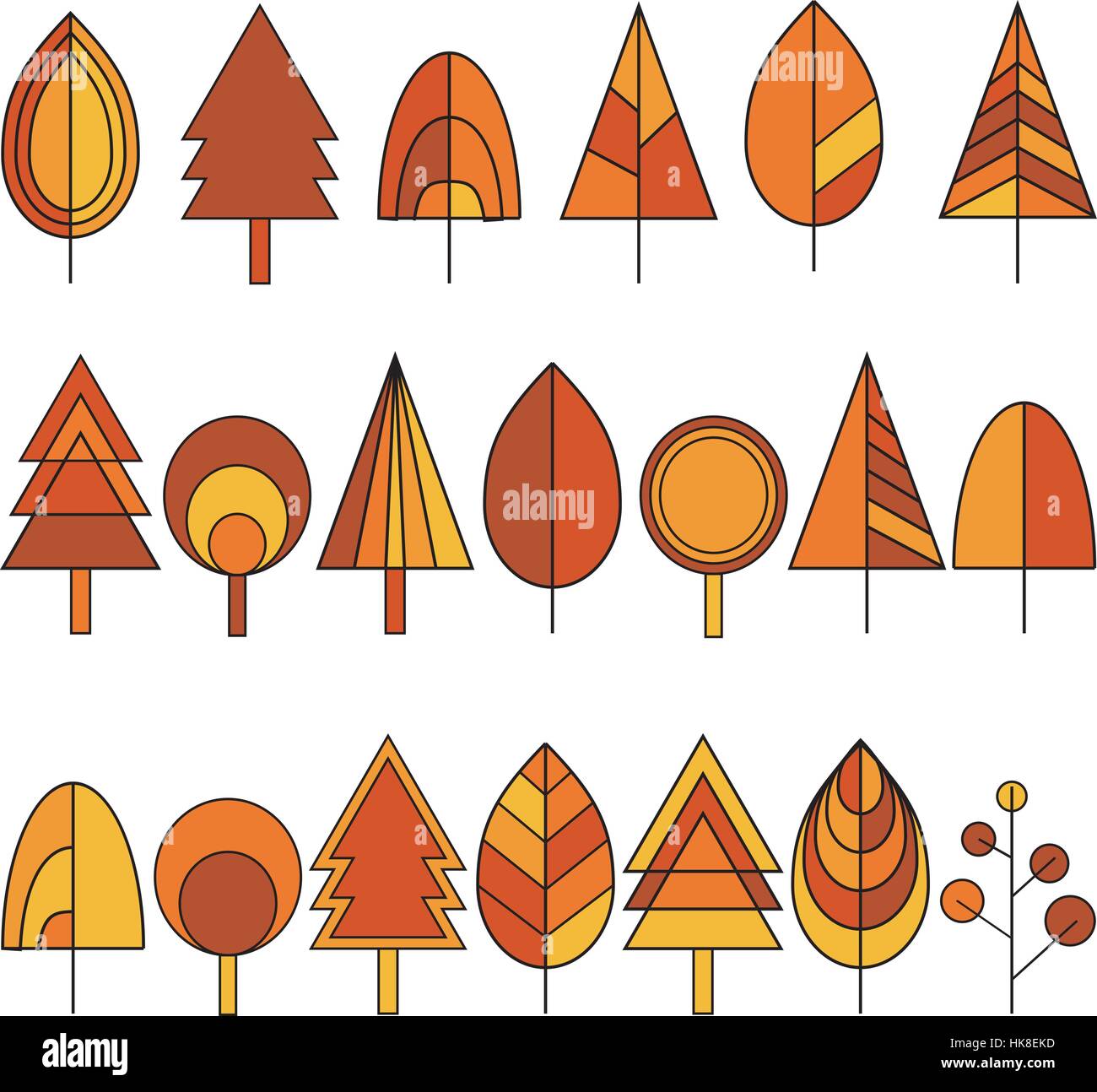 Trees abstract collection. Vector illustration Stock Vector Image & Art ...