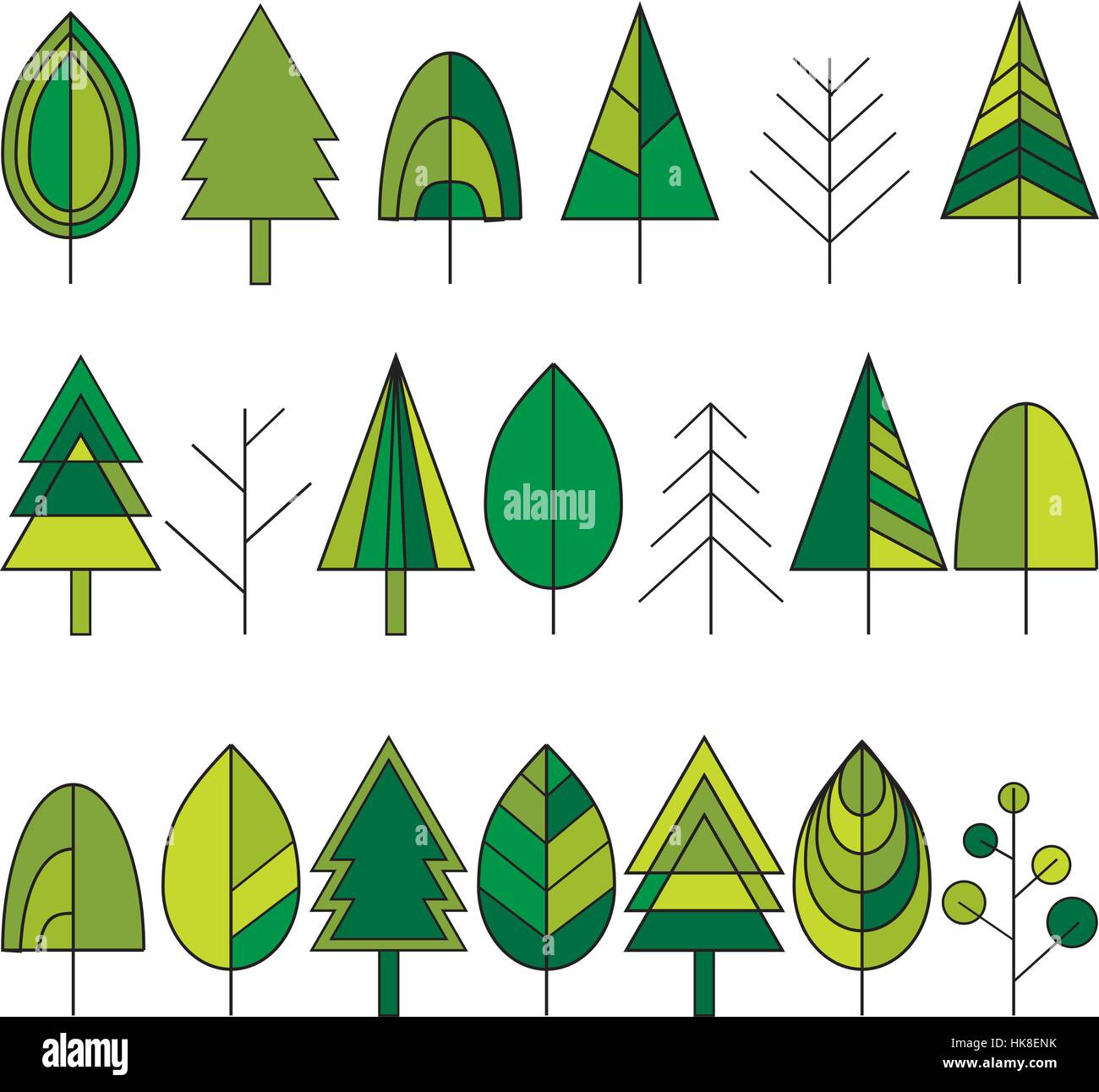 Trees abstract collection. Vector illustration Stock Vector Image & Art ...