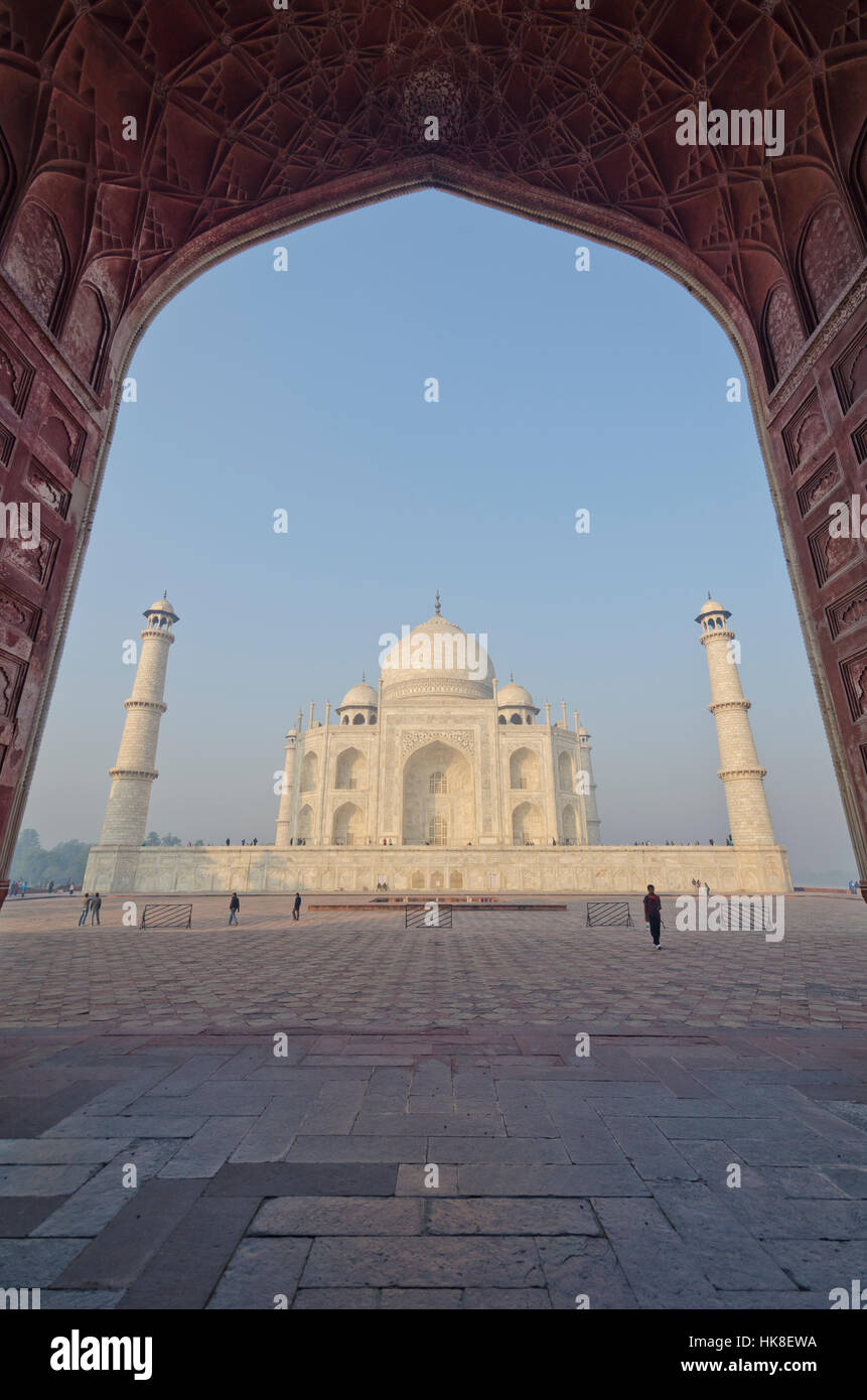 The Taj Mahal, the most beautiful building of the world, seen through ...