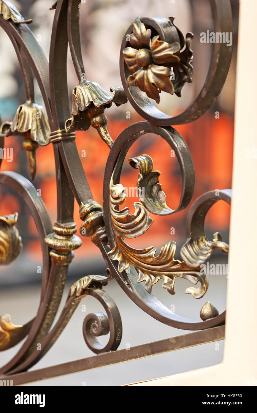 decorations made of wrought iron, note shallow depth of field Stock ...
