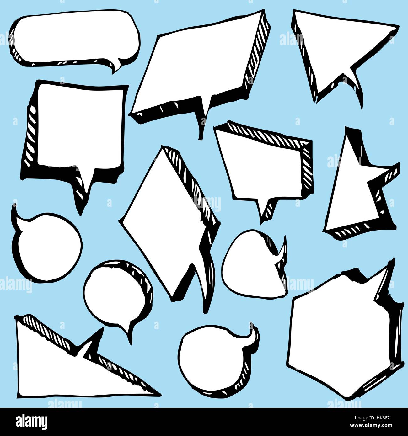 Speech Bubble Sketch hand drawn doodles Stock Vector Image & Art - Alamy