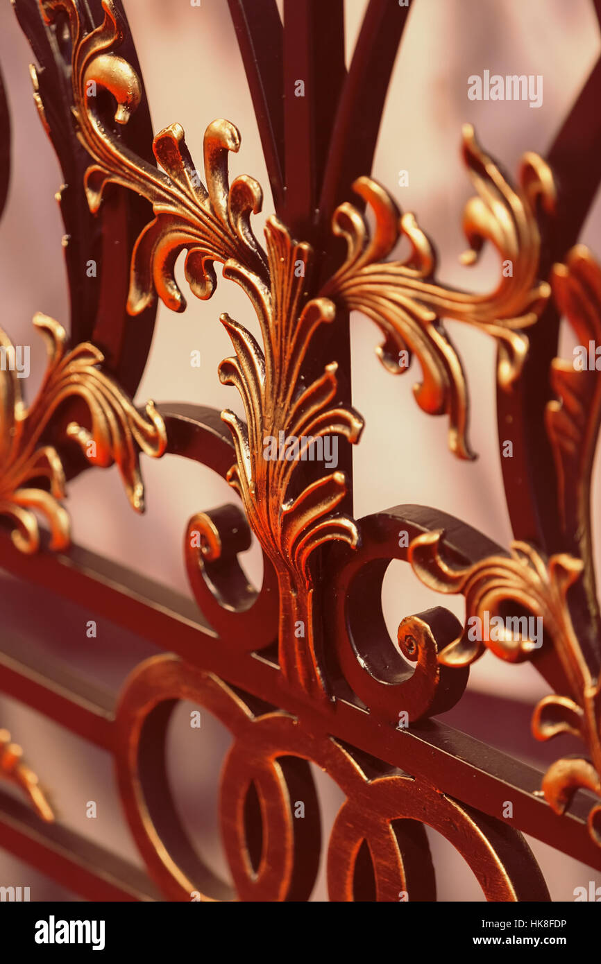 decorations made of wrought iron, note shallow depth of field Stock ...