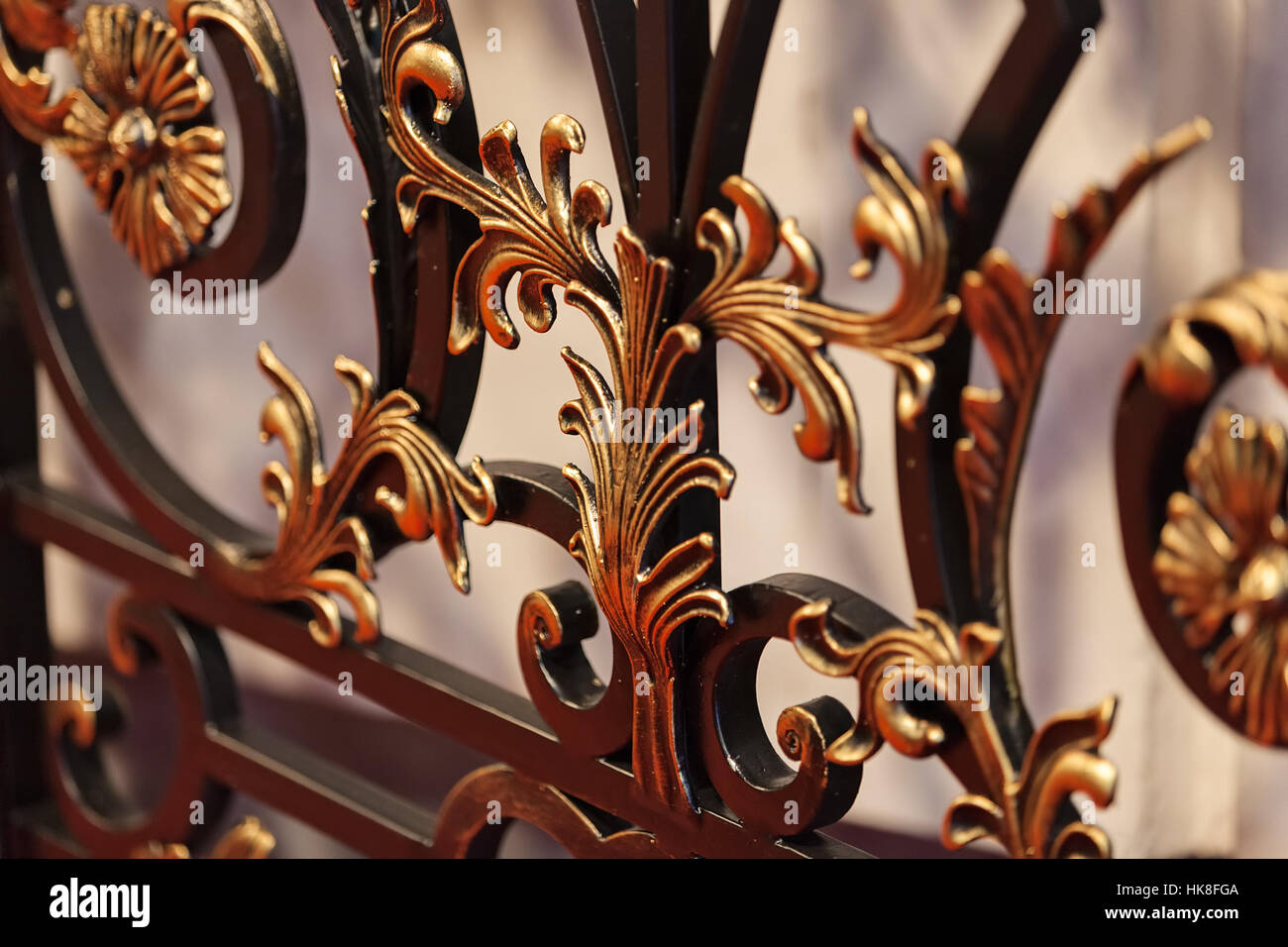 decorations made of wrought iron, note shallow depth of field Stock ...
