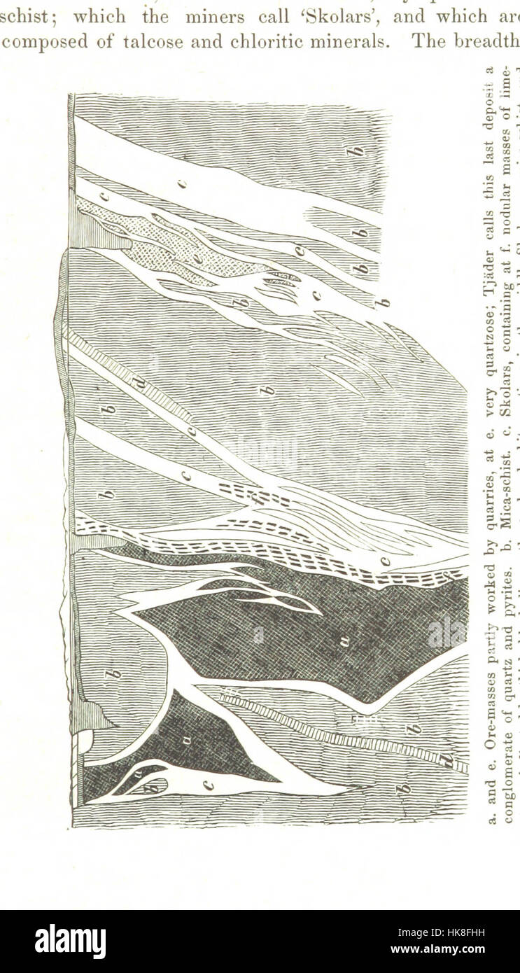 An illustration from 'A Treatise on Ore Deposits', depicting geological ...