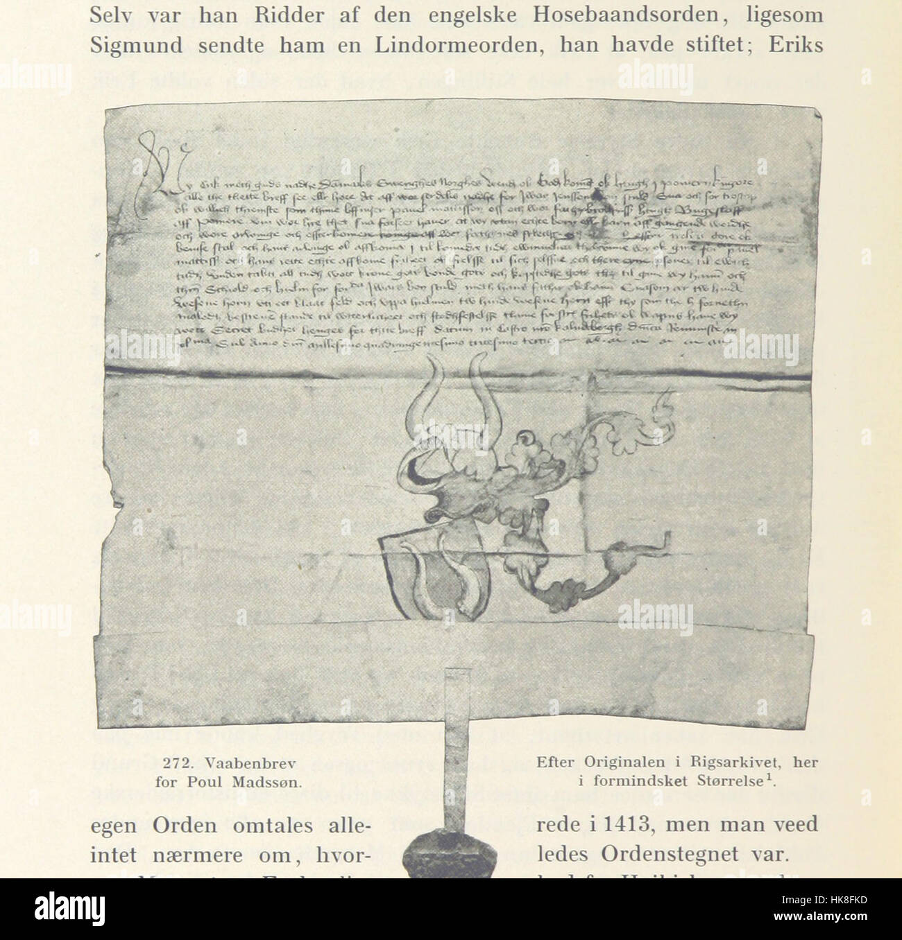 Image depicting a historical illustration from 'Danmarks Riges Historie', a Danish historical ...