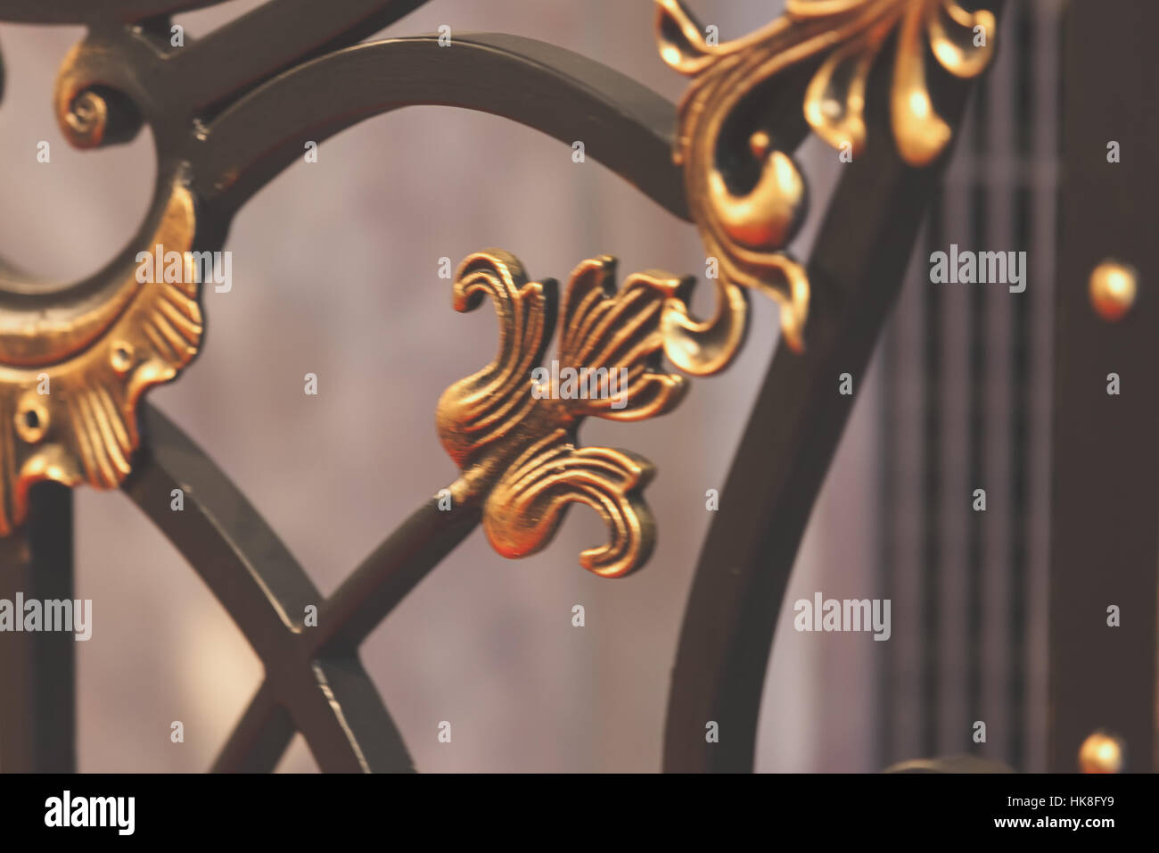 decorations made of wrought iron, note shallow depth of field Stock ...