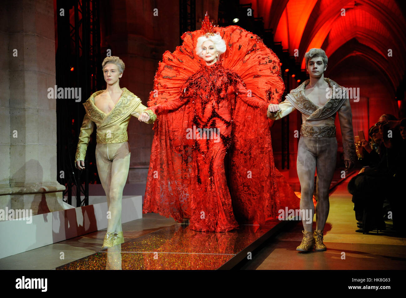 Paris, France. 25th Jan, 2017. Carmen Dell'Orefice. Guo Pei Runway ...