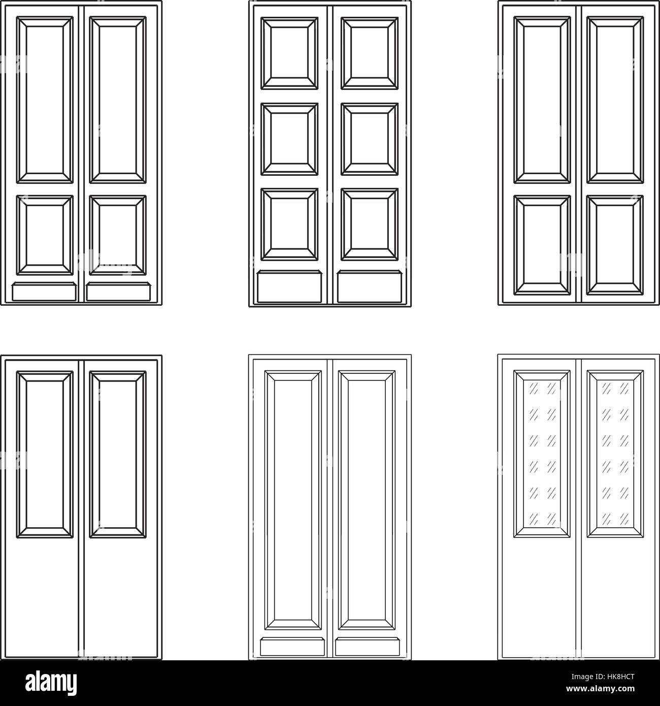 Open doors vector vectors Black and White Stock Photos & Images - Alamy