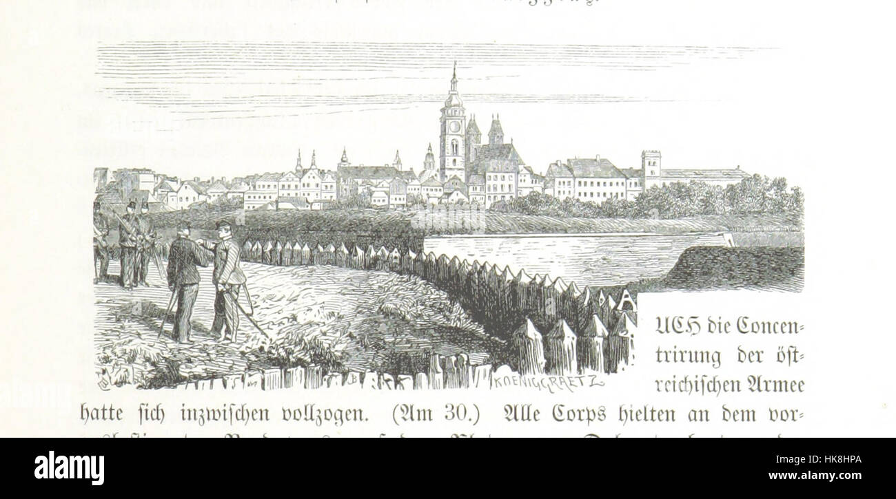 Illustration from 'Der deutsche Krieg von 1866', depicting scenes from ...