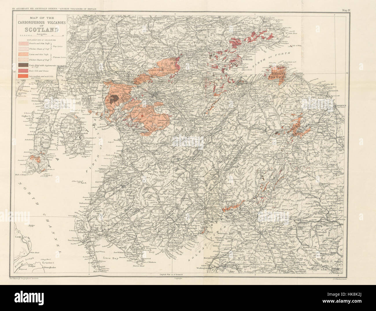 Illustration from 'The Ancient Volcanoes of Great Britain,' showing a ...