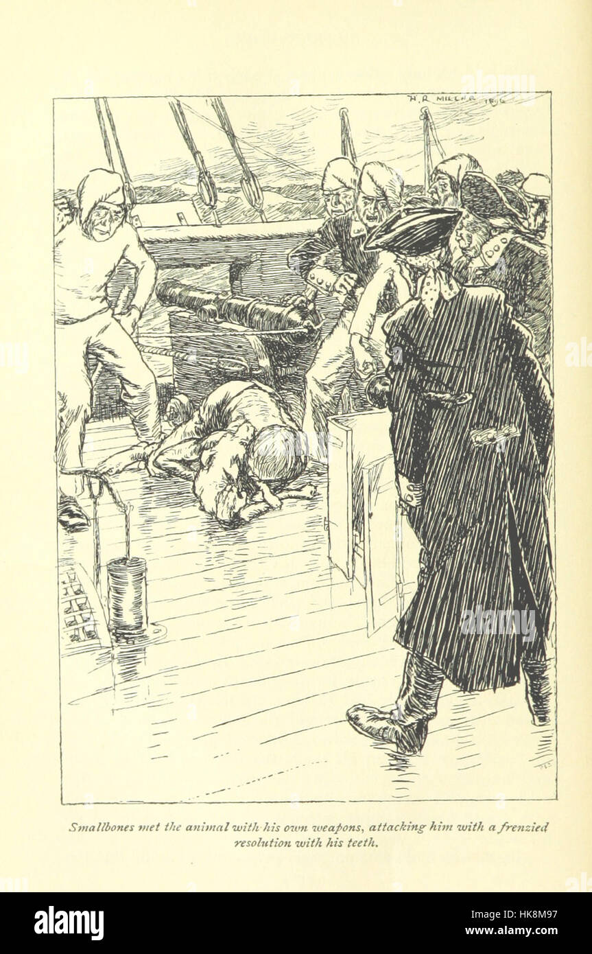 A page from 'Snarleyyow', a novel illustrated by H. R. Millar, telling ...