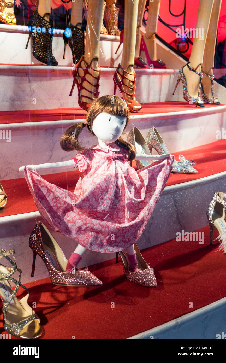 Christmas window display at Printemps department store, Paris, France ...