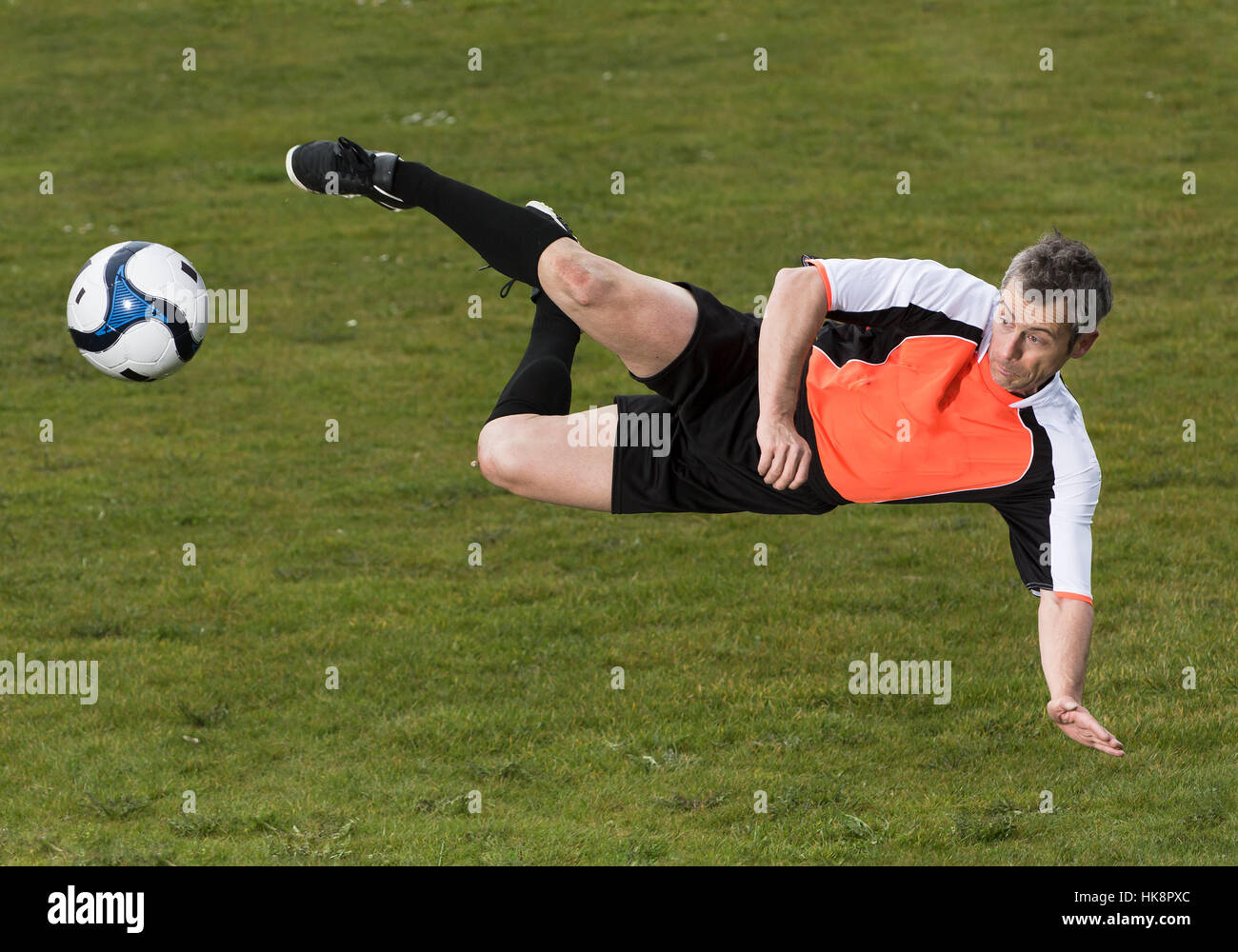 footballer at shooting target Stock Photo - Alamy