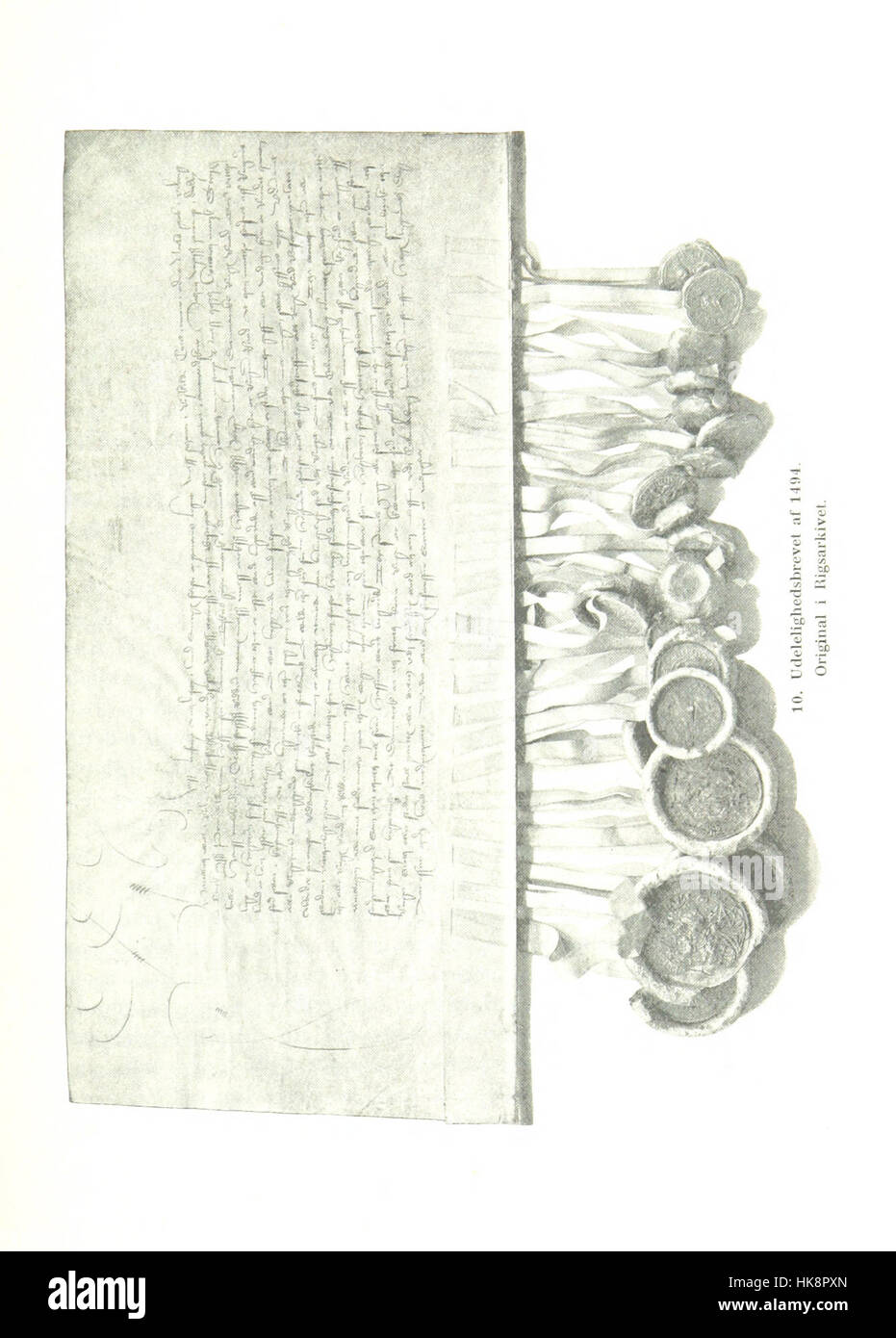 Photograph from the book 'Danmarks Riges Historie', showing a historical illustration from ...